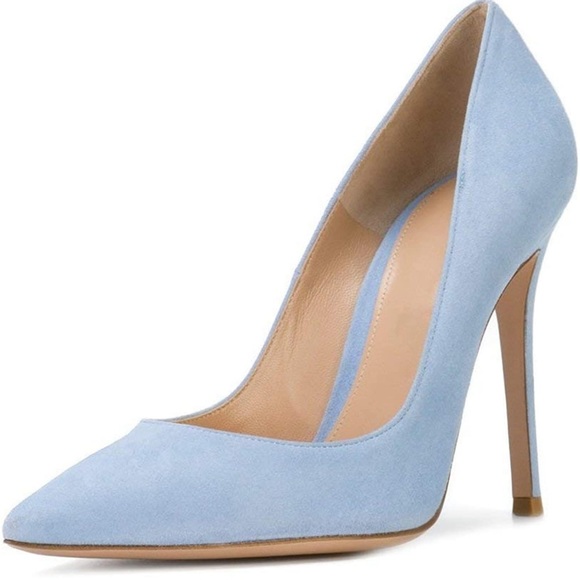 Shoes | Nwot Baby Blue Light Blue Heels Suede | Poshmark